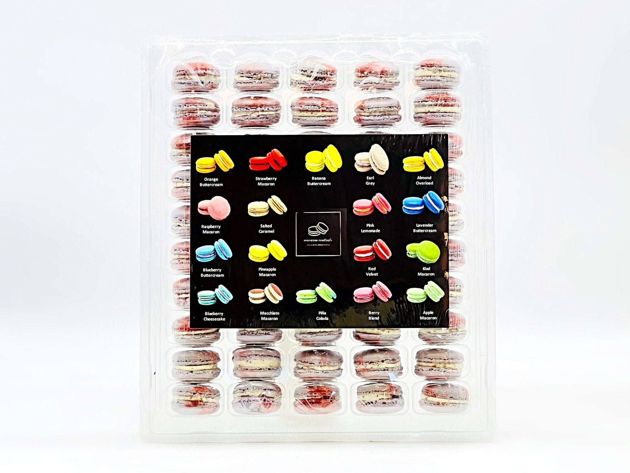 50 Pack Earl Grey Raspberry French Macaron Value Pack - Macaron Centrale