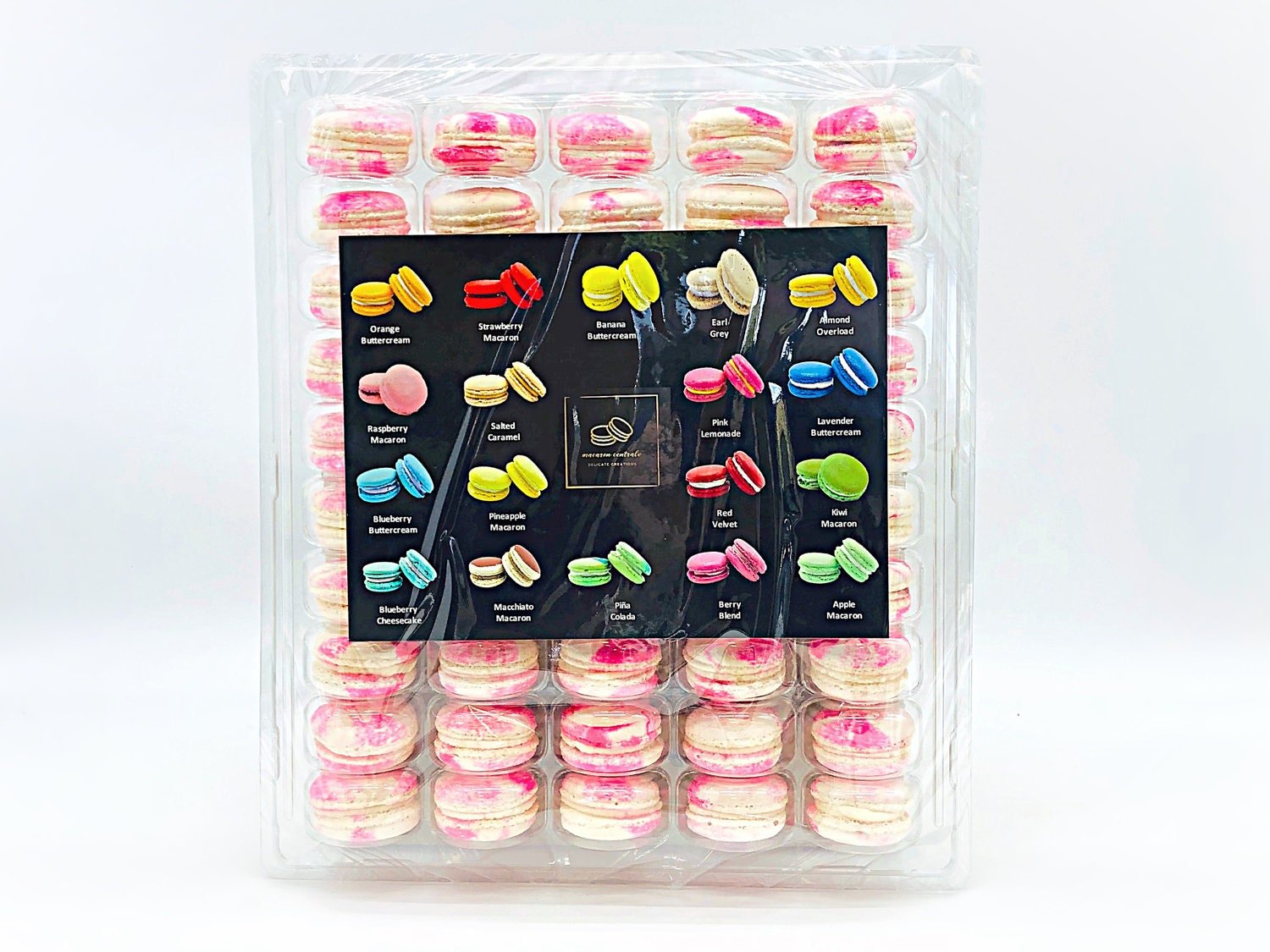 50 Pack Raspberry Cheesecake French Macaron Value Pack - Macaron Centrale