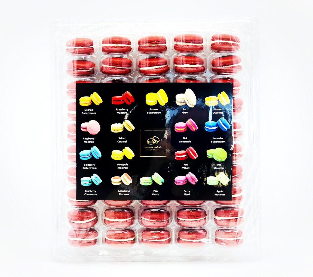 50 Pack Red Velvet French Macaron Value Pack - Macaron Centrale