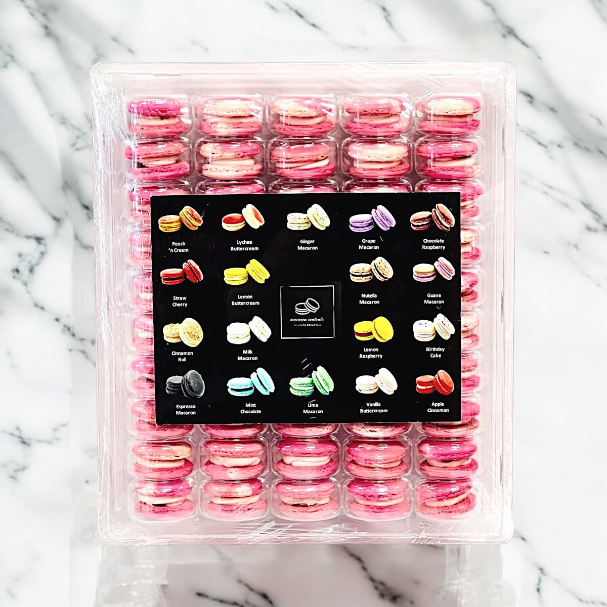 50 Pack Raspberry Ombre French Macaron Value Pack - Macaron Centrale